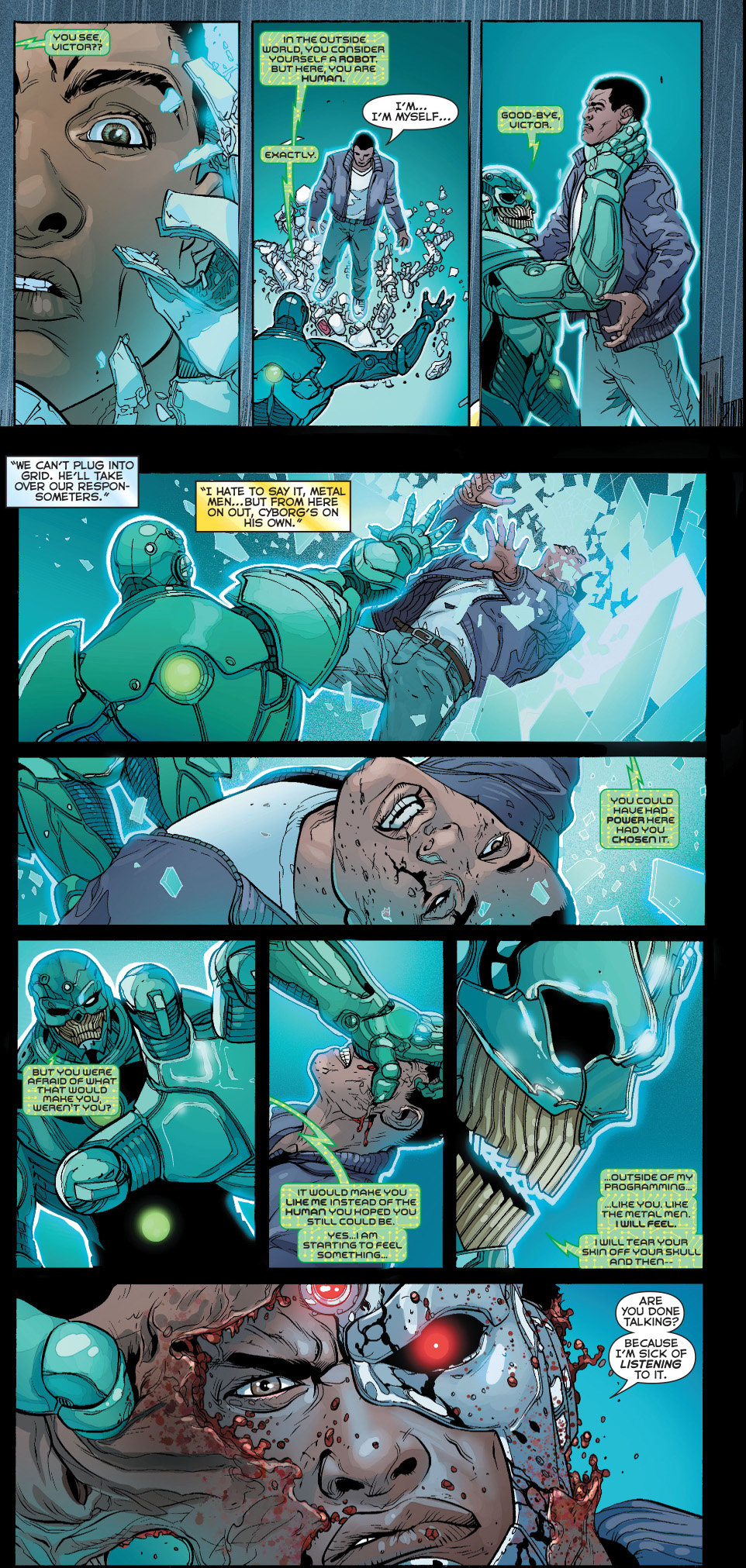 Cyborg VS Grid – Comicnewbies