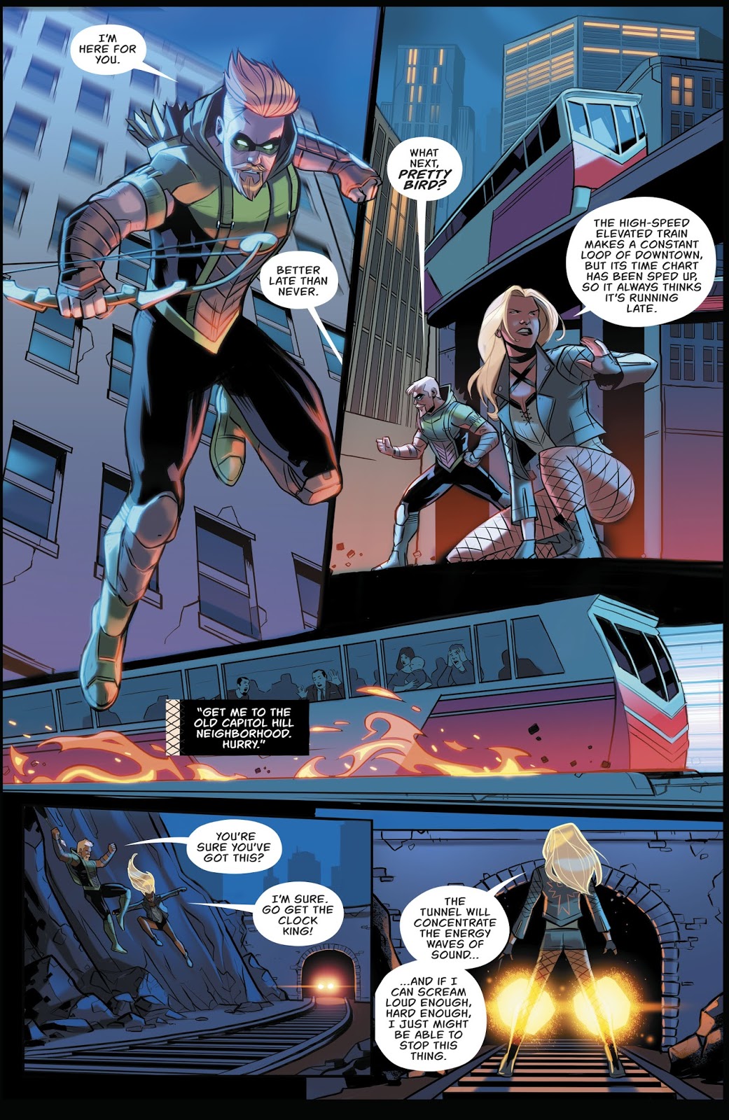 Black Canary Stops A Train With Her Canary Cry – Comicnewbies