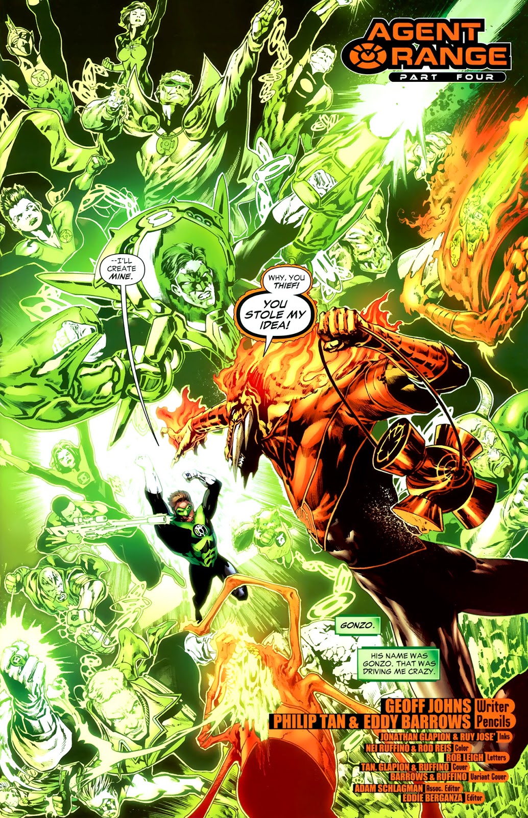 Hal Jordan With Green And Blue Rings VS Larfleeze – Comicnewbies