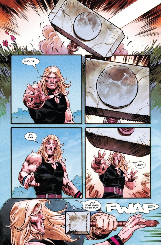 Young Thor Trains With Mjolnir – Comicnewbies